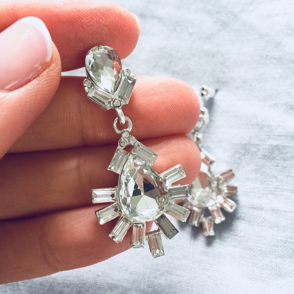 Jewelry | New Art Deco Silver Bridal Event Pageant Earrings | Poshmark